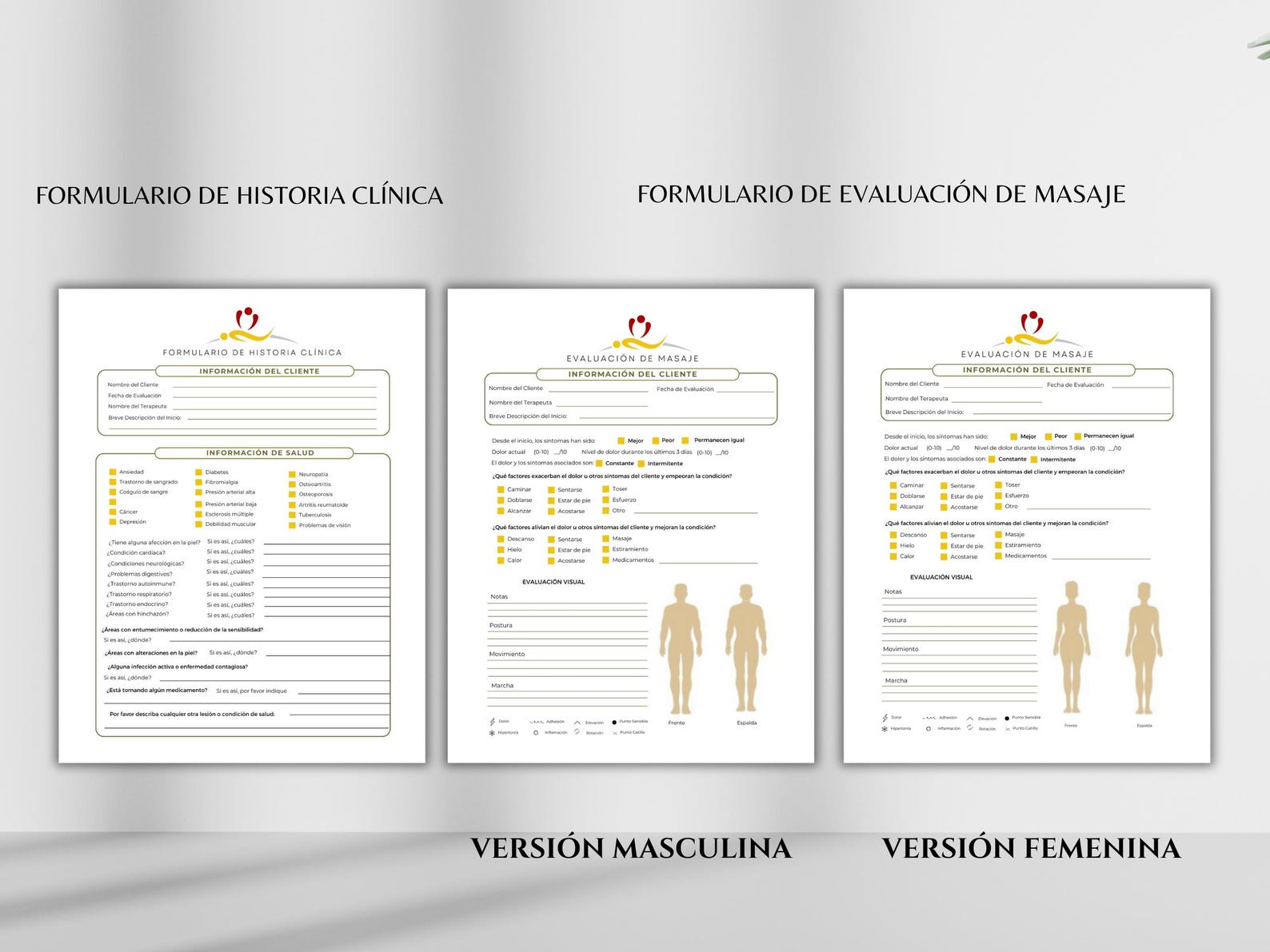 Formularios De Terapia De Masaje - Consentimiento De Masaje, Consulta ...