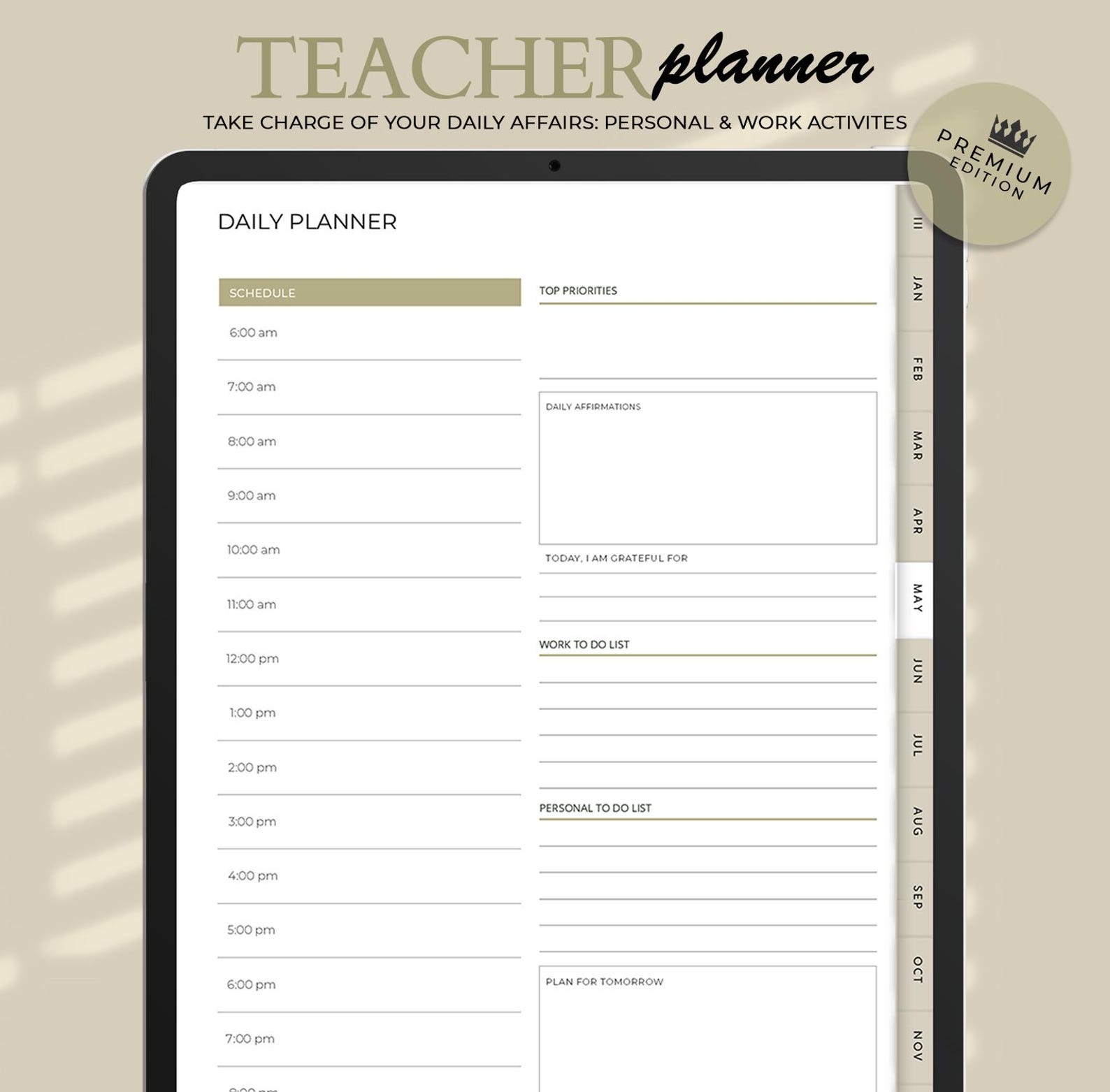 DIGITAL TEACHER PLANNER 2024-2025, Academic Lesson Planner, Lesson Plan ...