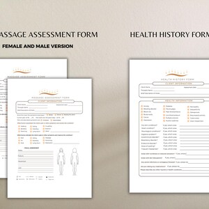 Massage Therapy Forms, Editable Massage Consultation and Waiver Form ...