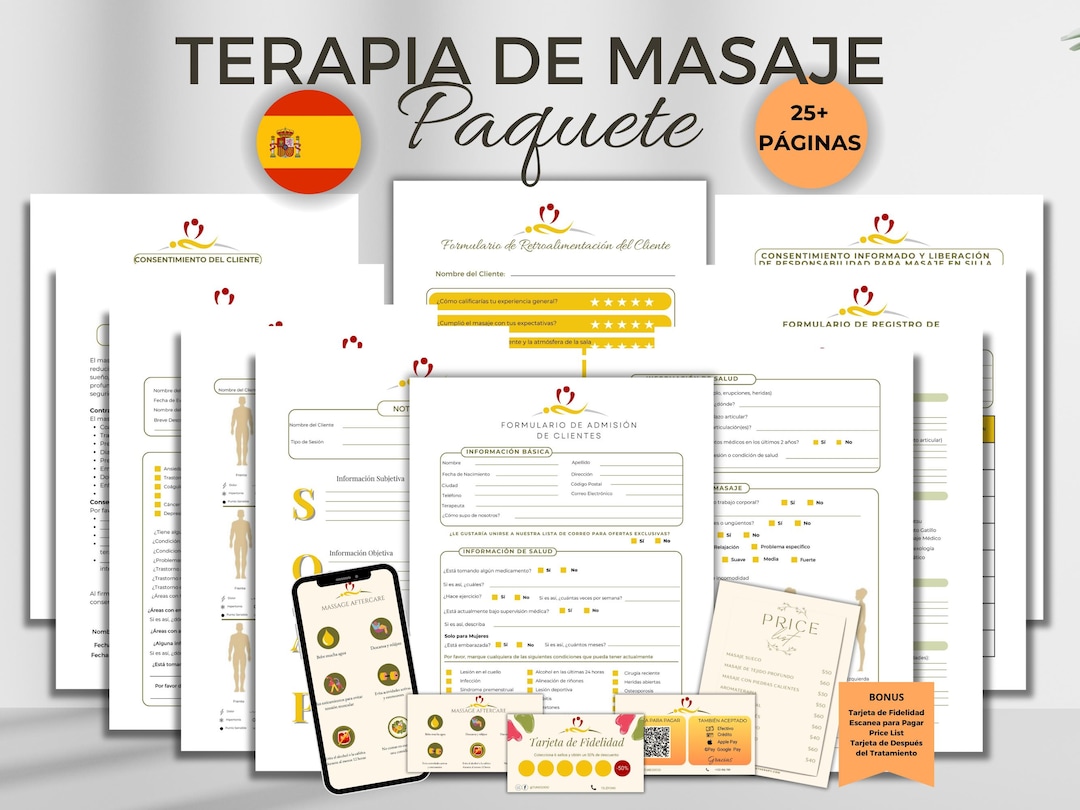 Massage Therapy Forms: Client Intake, SOAP Notes, Consent (canva ...