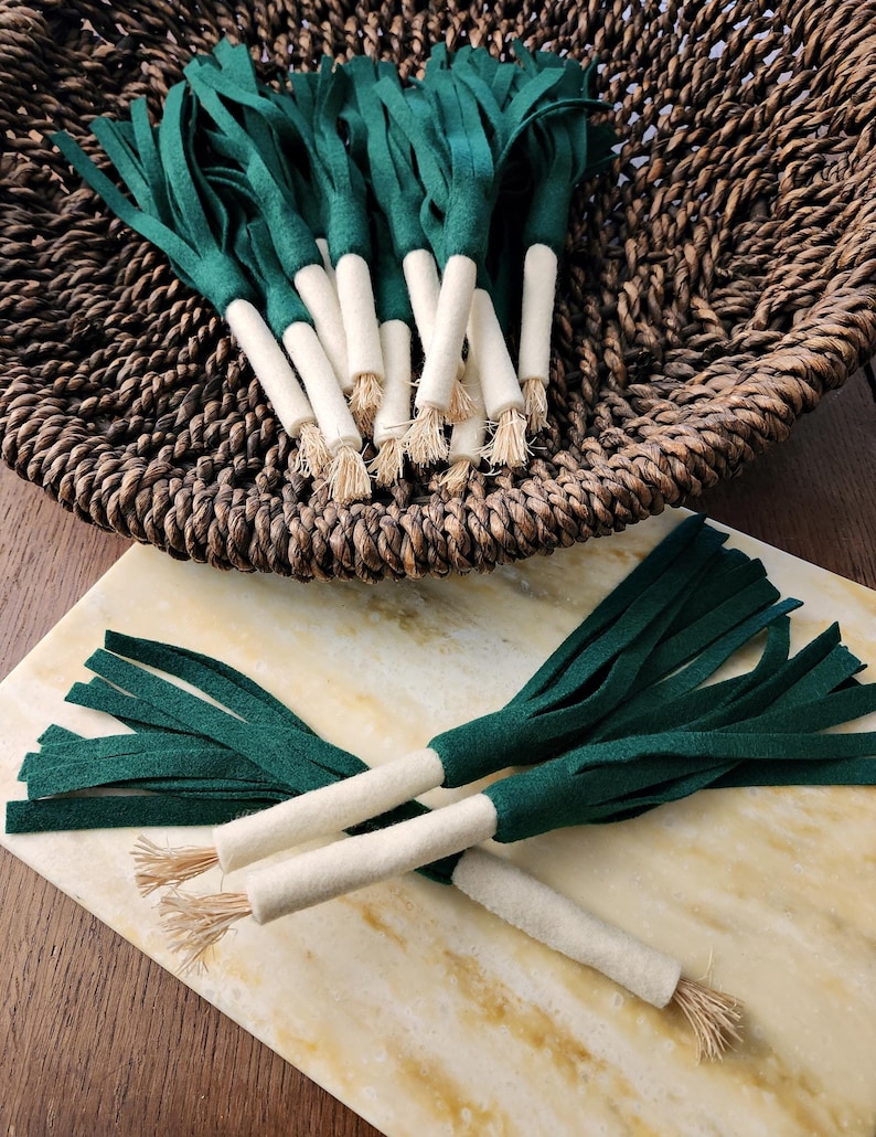 Felt Leek Cat Toy: Green Onion Handmade in USA - Etsy
