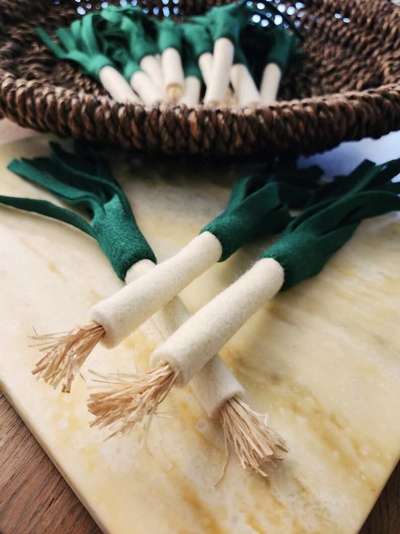 Felt Leek Cat Toy: Green Onion Handmade in USA - Etsy