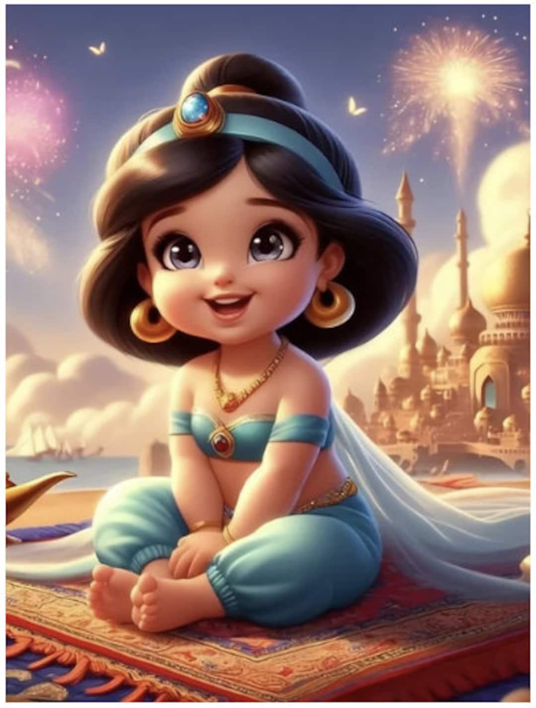 Disney Princess Art Oil Painting for Children's Home Bedroom Wall ...