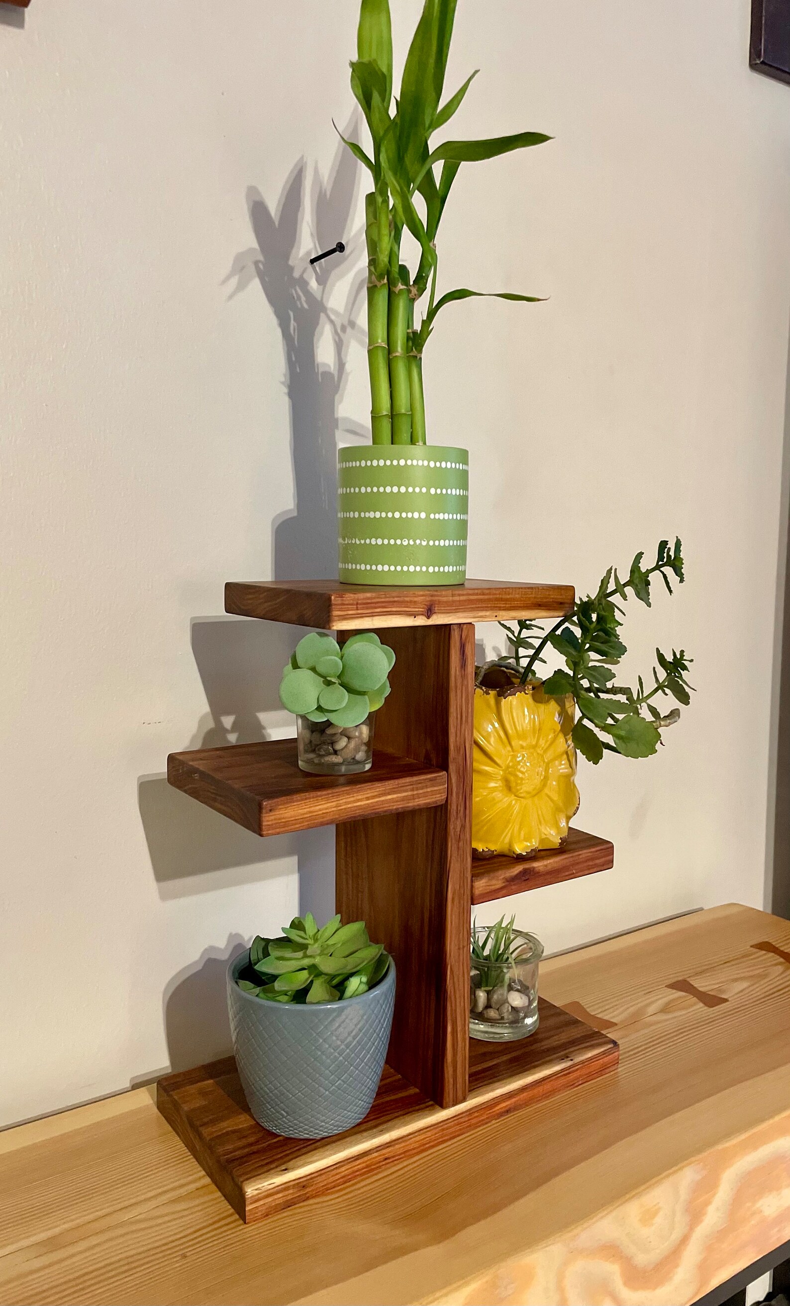 Handmade Exotic Canary Wood Plant Stand House Plant Stand Herb Stand ...