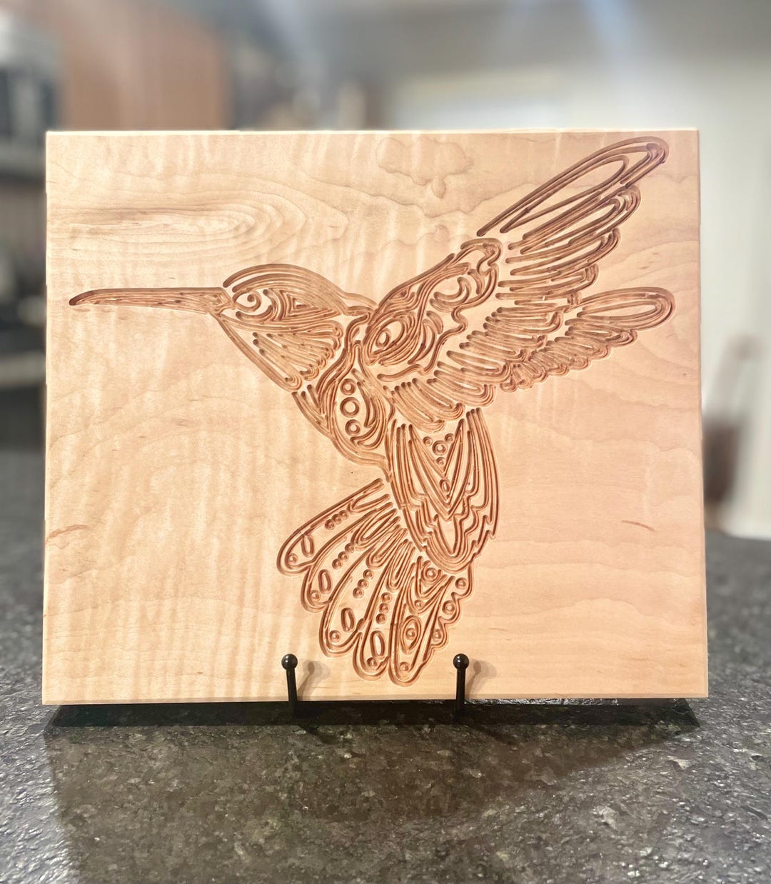 Wooden Hummingbird Engraving | Wall Art | Home Decor | Wall Hanging ...