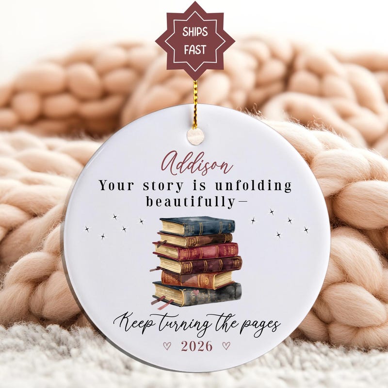 Book Lover Ceramic Ornament - Etsy