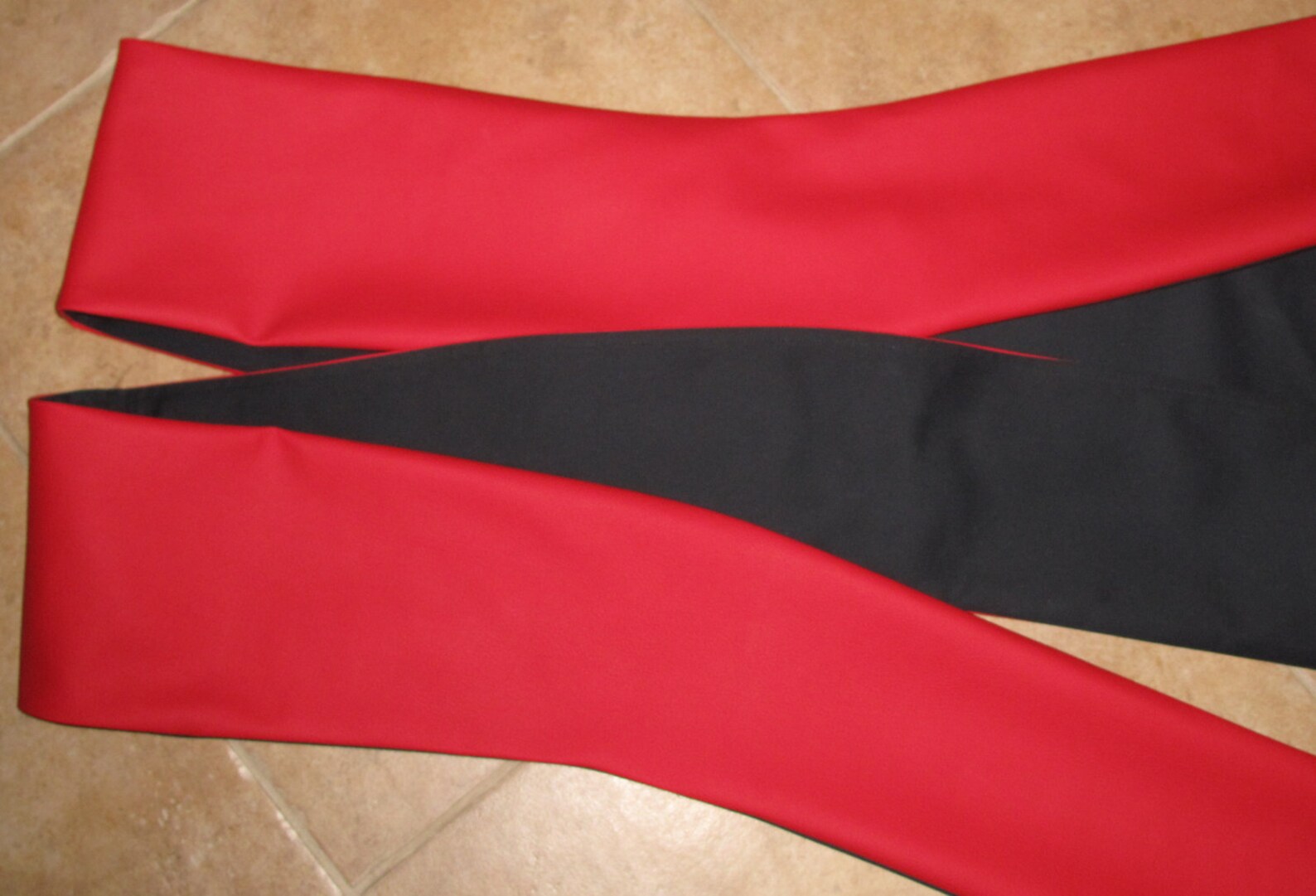 Star Wars Jedi Tunic Costume: Black Wool, Red Tabards, Sash - 4 Piece ...