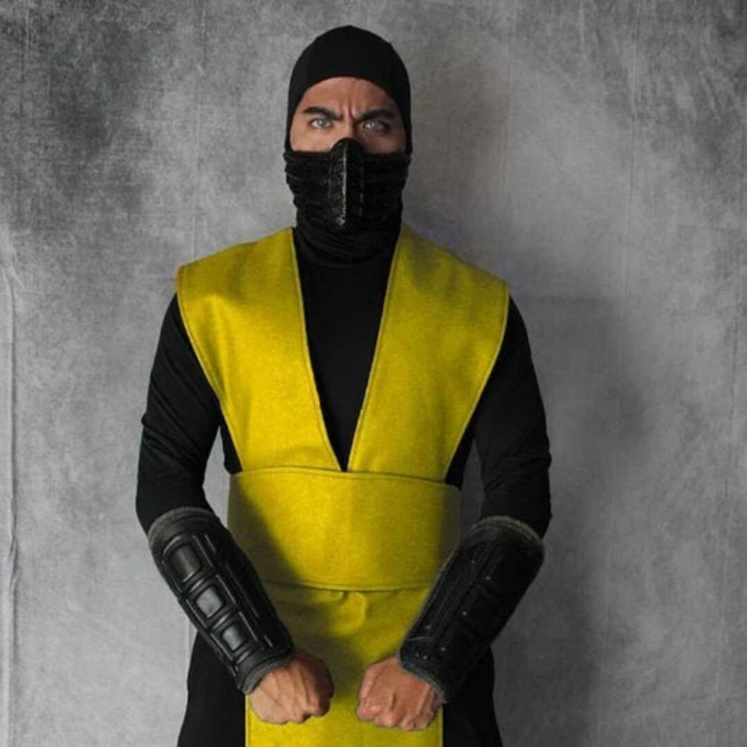 Scorpion Ninja Yellow Pleather Tabard Vest and Sash in Several Sizes - Etsy