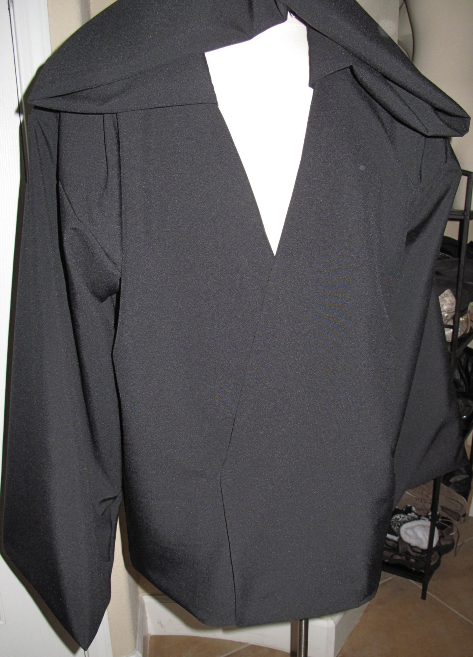 Cosplay Sith Black Suiting Hooded Tunic & Sash Black Pleather | Etsy