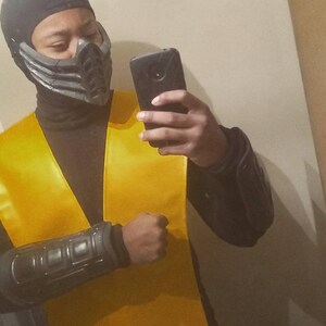 Scorpion Ninja Warrior Mortal Kombat Yellow Pleather Tabard Vest and ...