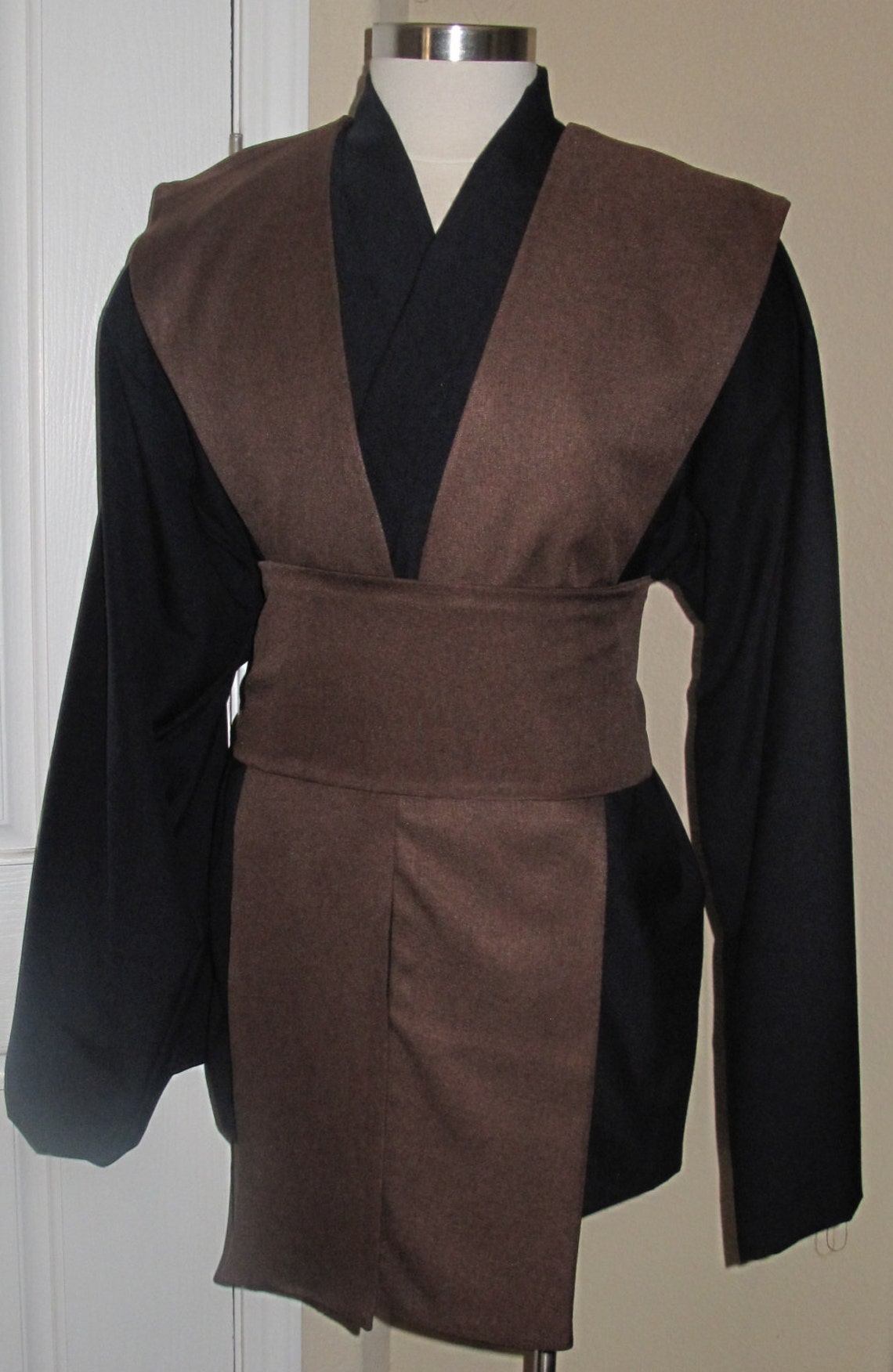 Jedi Sith Black Tunic With Brown Tabards and Sash, 4 Piece Costume - Etsy