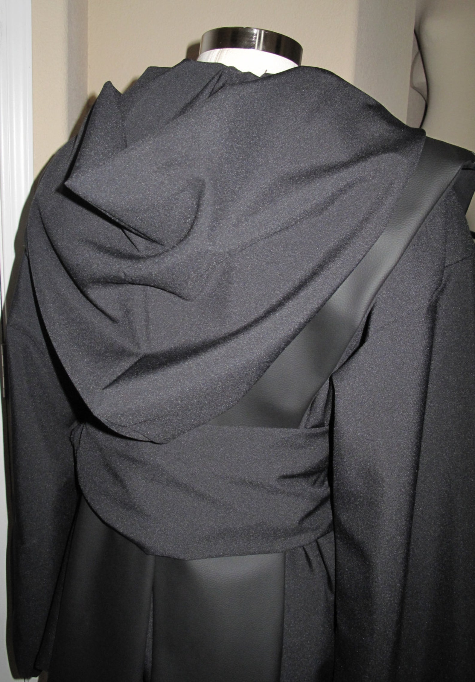 Cosplay Sith Black Suiting Hooded Tunic & Sash Black Pleather - Etsy