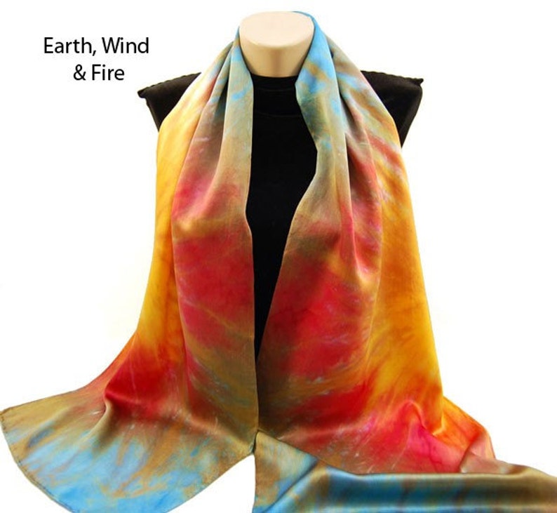 The Colors of Fall...hand Dyed Silk Charmeuse Scarf, Choose Your ...