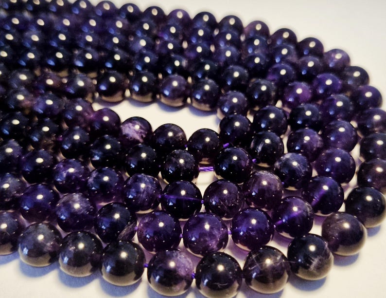 Amethyst (AA Quality) Natural Stone Series 3mm,4mm,6mm,8mm,10 Mm Sphere ...