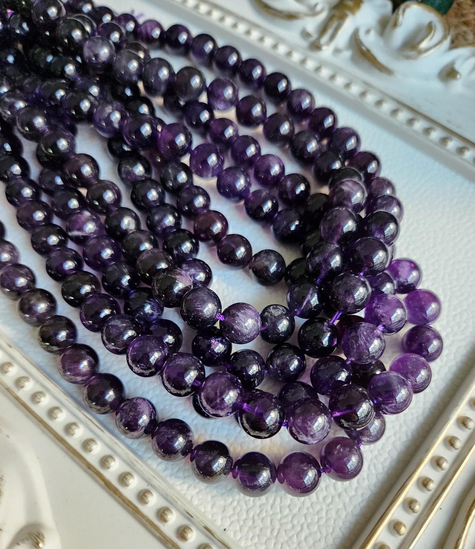 Amethyst (AA Quality) Natural Stone Series 3mm,4mm,6mm,8mm,10 Mm Sphere ...