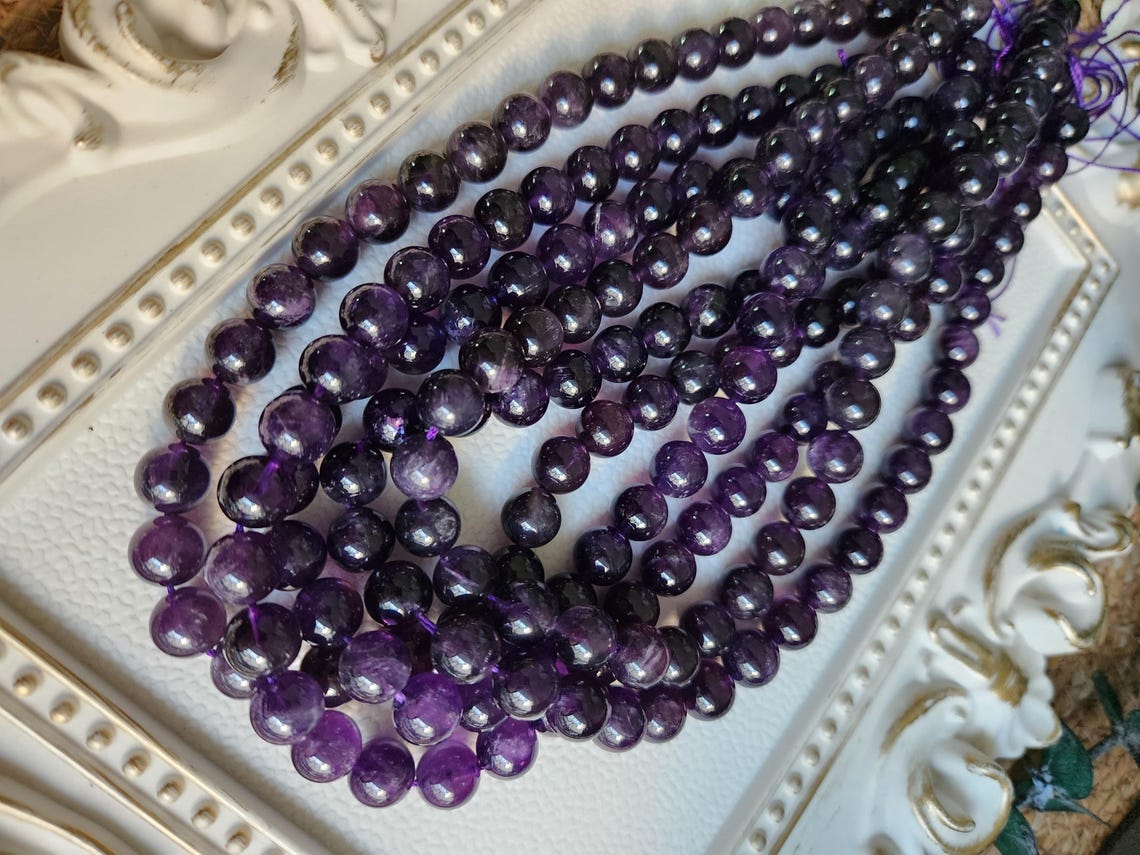 Amethyst (AA Quality) Natural Stone Series 3mm,4mm,6mm,8mm,10 Mm Sphere ...
