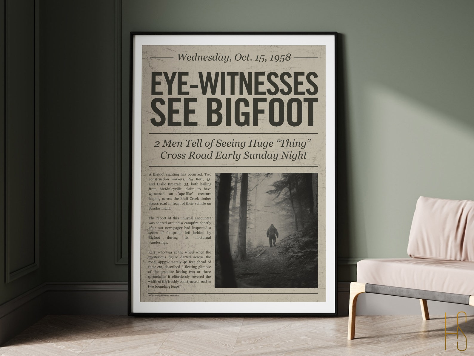 Bigfoot - Eye-witnesses See Bigfoot - Newspaper Headline Inspired ...