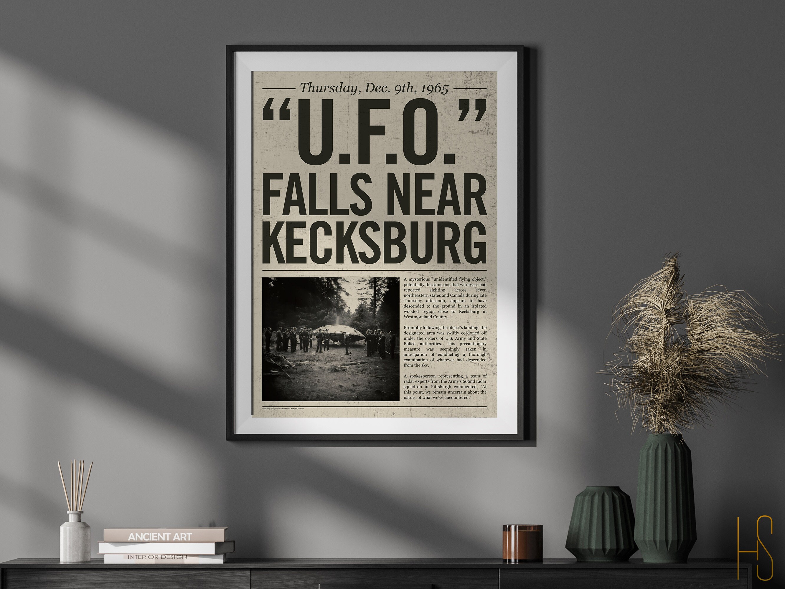 Kecksburg UFO Newspaper Headline Art Print (digital Download) - Etsy
