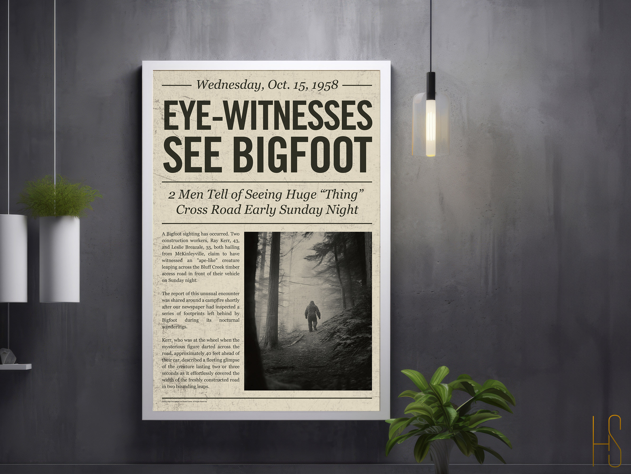 Bigfoot - Eye-witnesses See Bigfoot - Newspaper Headline Inspired ...