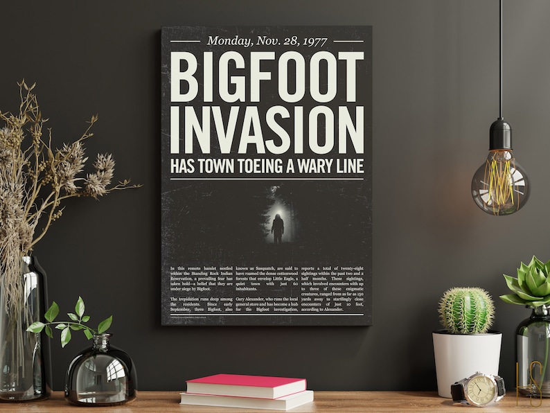 Bigfoot - Bigfoot Invasion - Newspaper Headline Inspired Digital ...
