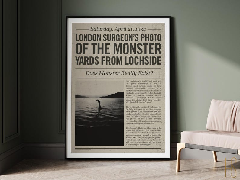 Loch Ness - London Surgeon's Photo - Newspaper Headline Inspired ...
