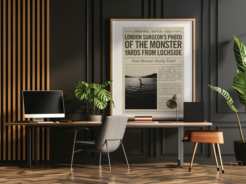 Set of 4 Loch Ness Monster Sighting Newspaper Headline Inspired Digital ...
