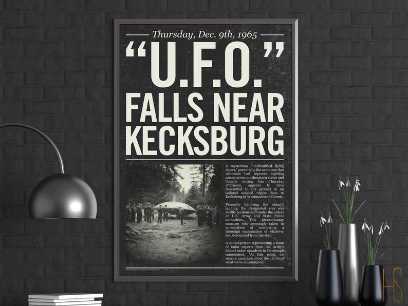 Kecksburg UFO Newspaper Headline Art Print (digital Download) - Etsy