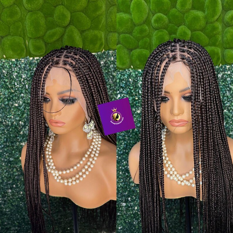 Knotless Braids Lace Wig Box Braided Wig Full Lace Frontal Lace Braids ...