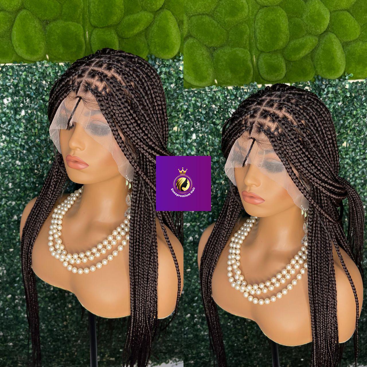 Knotless Braids Lace Wig Box Braided Wig Full Lace Frontal Lace Braids ...