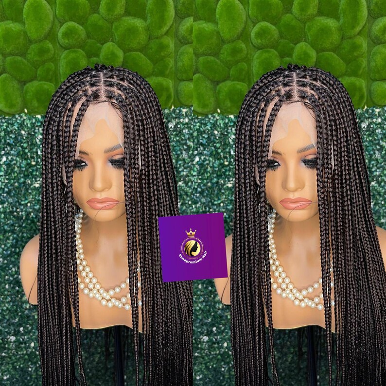 Knotless Braids Lace Wig Box Braided Wig Full Lace Frontal Lace Braids ...