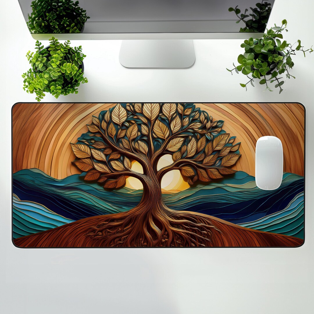 3D Mouse Pad | Boho Tree of Life Desk Mat - Etsy
