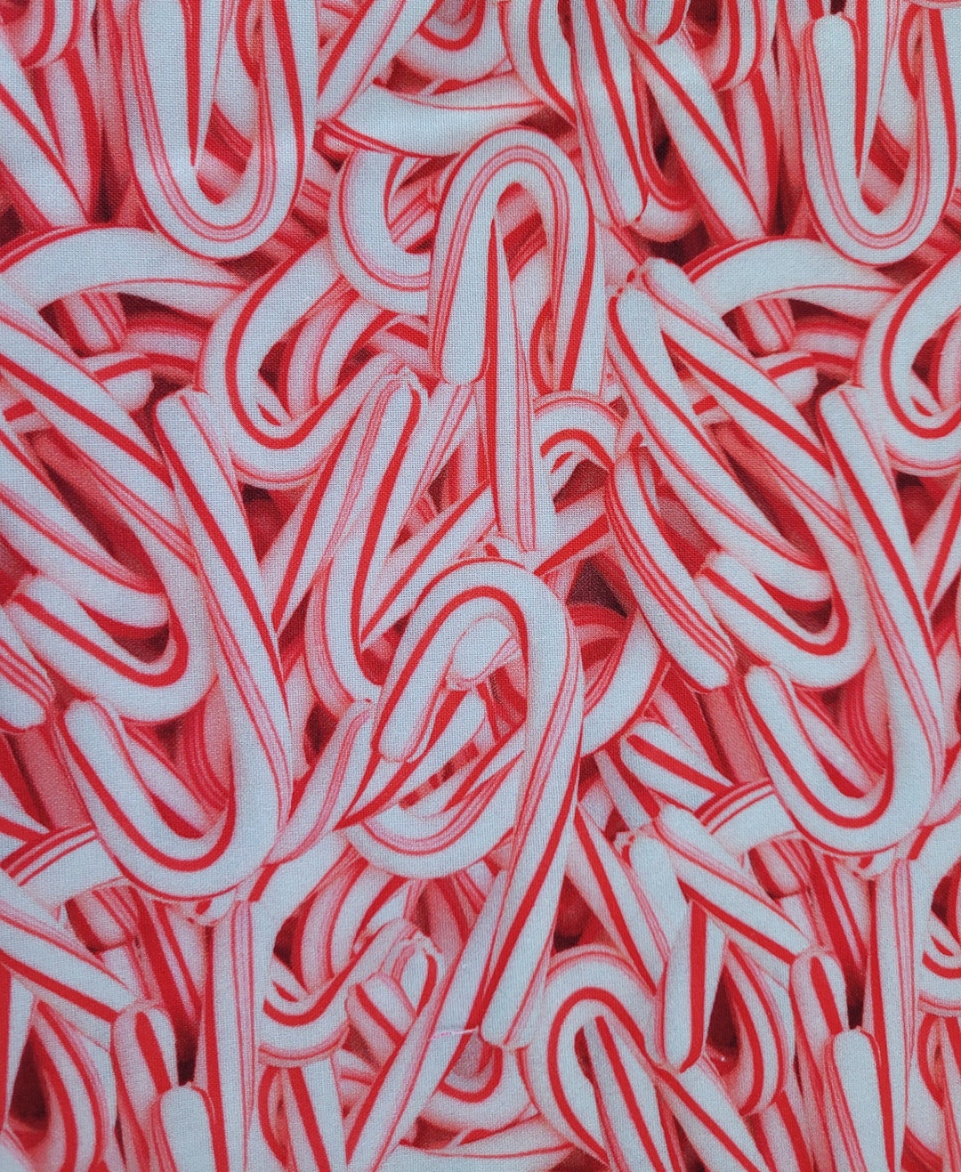 Photoreal Candy Cane Fabric BTY, Realistic Christmas Candy Fabric ...