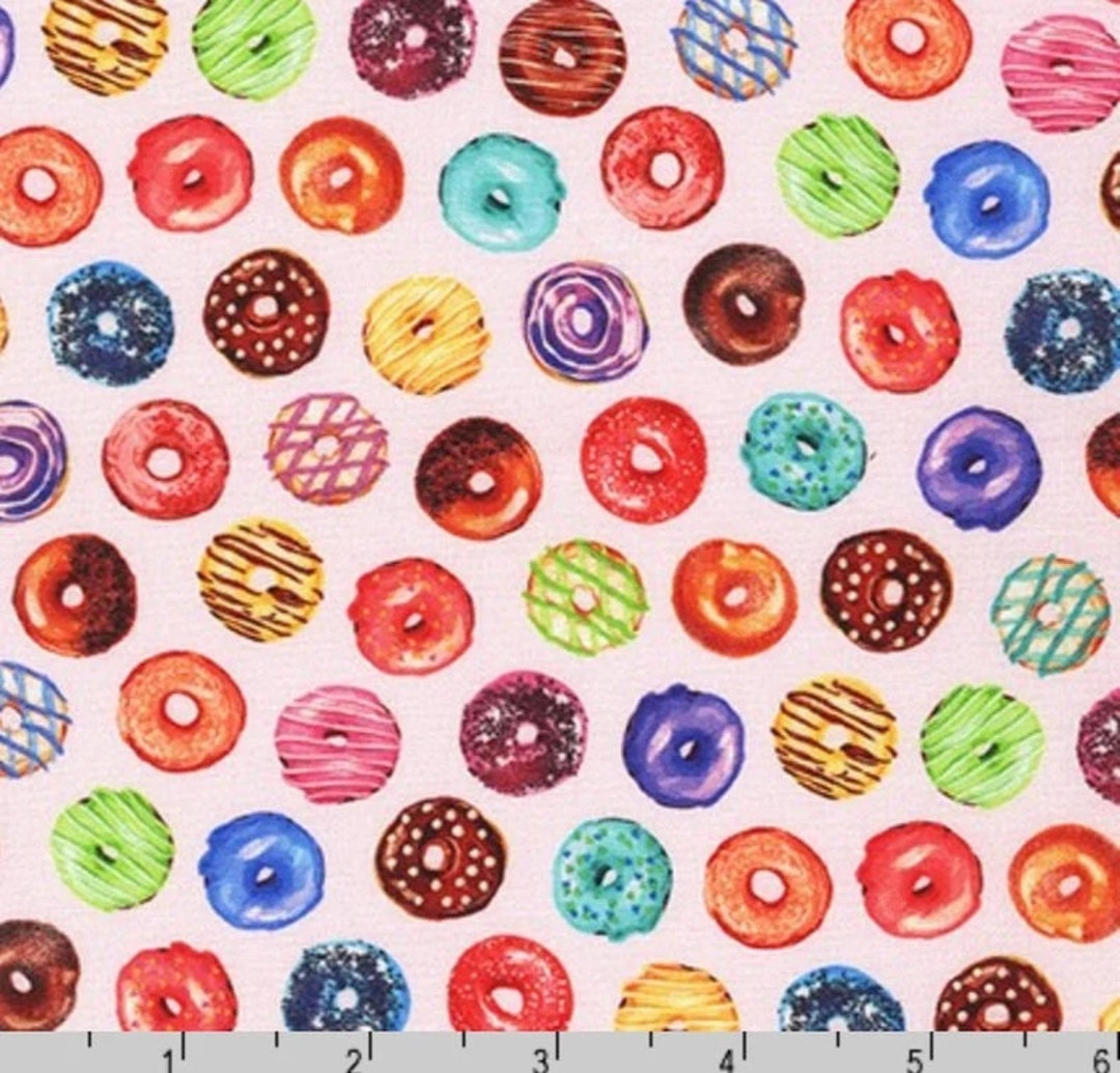 Delicious Donut Fabric BTY, Sweet Tooth by Robert Kaufman SKRD-20629-98 ...