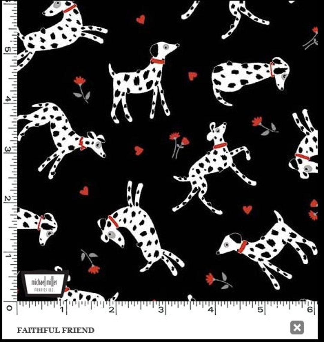 Dalmatians Dog Fabric by the Yard, Faithful Friend by Michael Miller ...