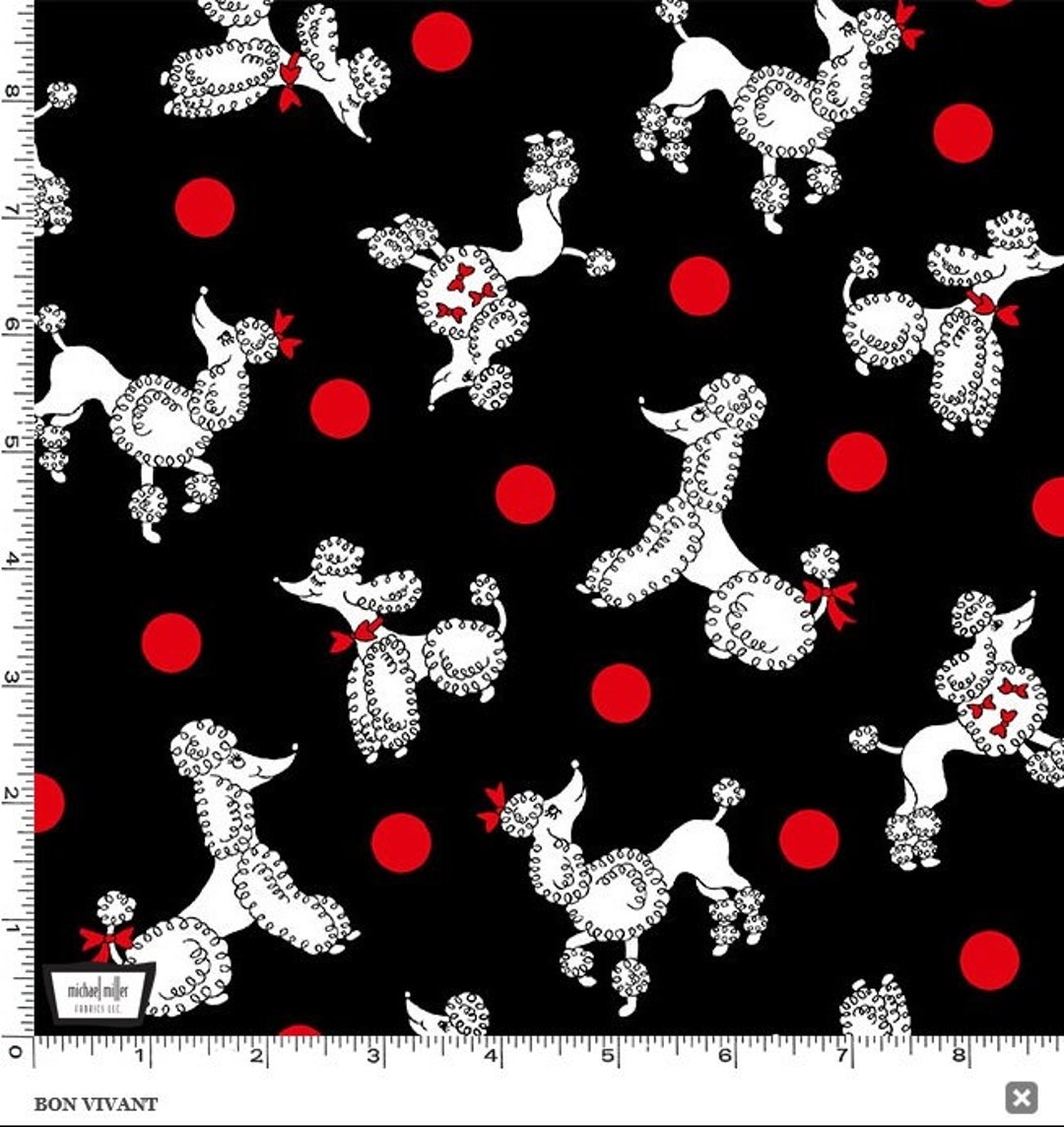Retro Poodle Fabric by the Yard, Bon Vivant by Michael Miller CX9283 ...