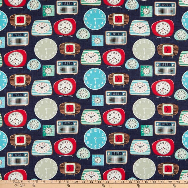 Clock Fabric - Etsy