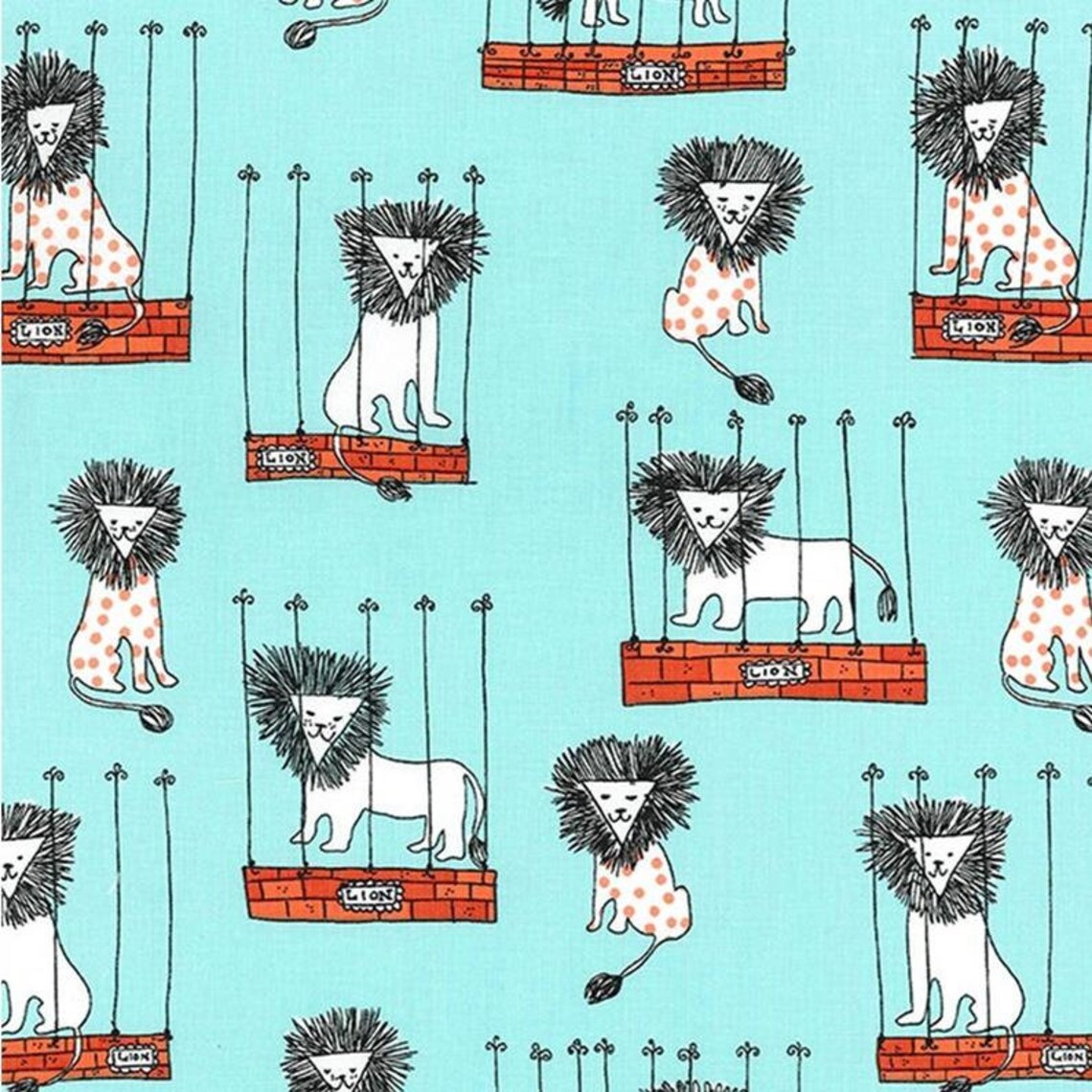 Mane Attraction Fabric Lion Fabric Michael Miller | Etsy