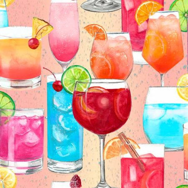 Cocktail Fabric - Etsy