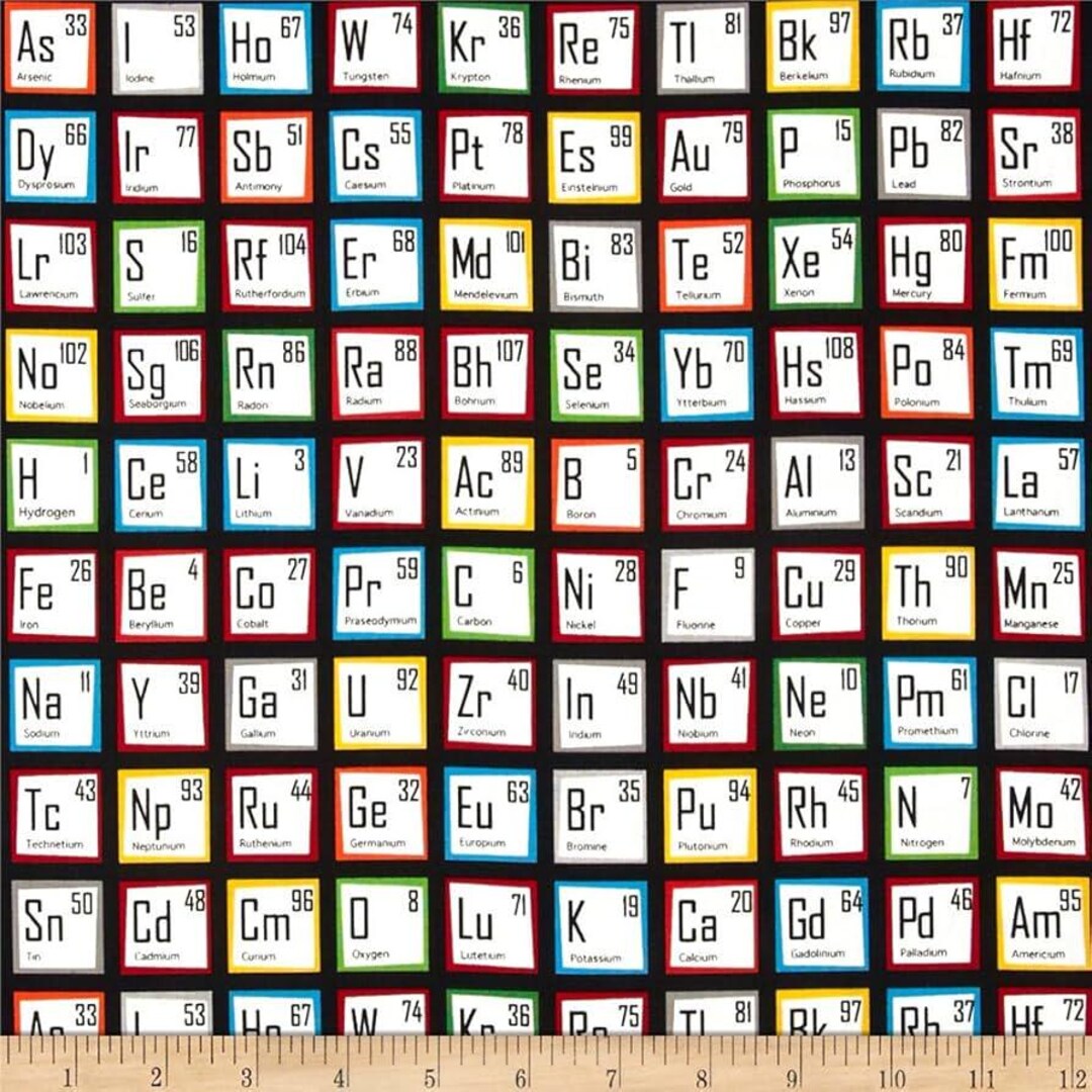 Science Fair Periodic Table Fabric BTY, Robert Kaufman AIB-14736-205 ...