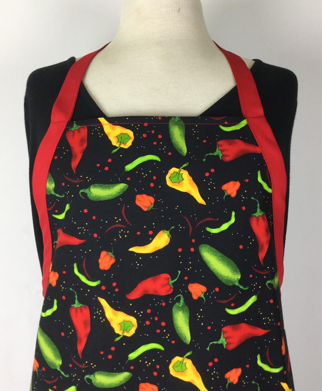 Chili Pepper Apron. Reversible Chef Apron. Gourmet Gift. Adult Apron ...