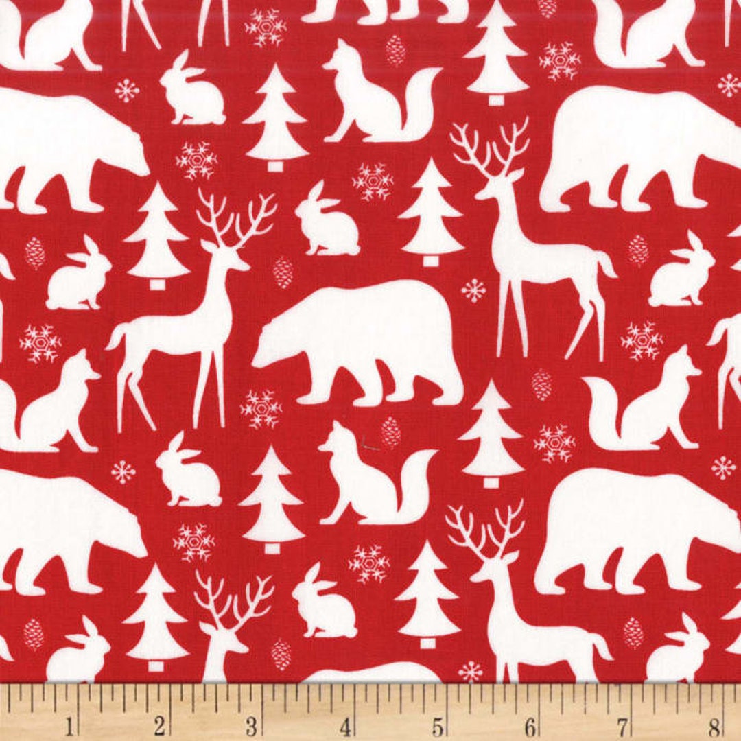 Winter Friends Fabric by the Yard, Modern Christmas Fabric, Michael ...
