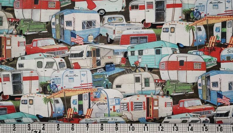 Vintage Trailers Fabric BTY, Page Bridges for Elizabeth's Studio ...