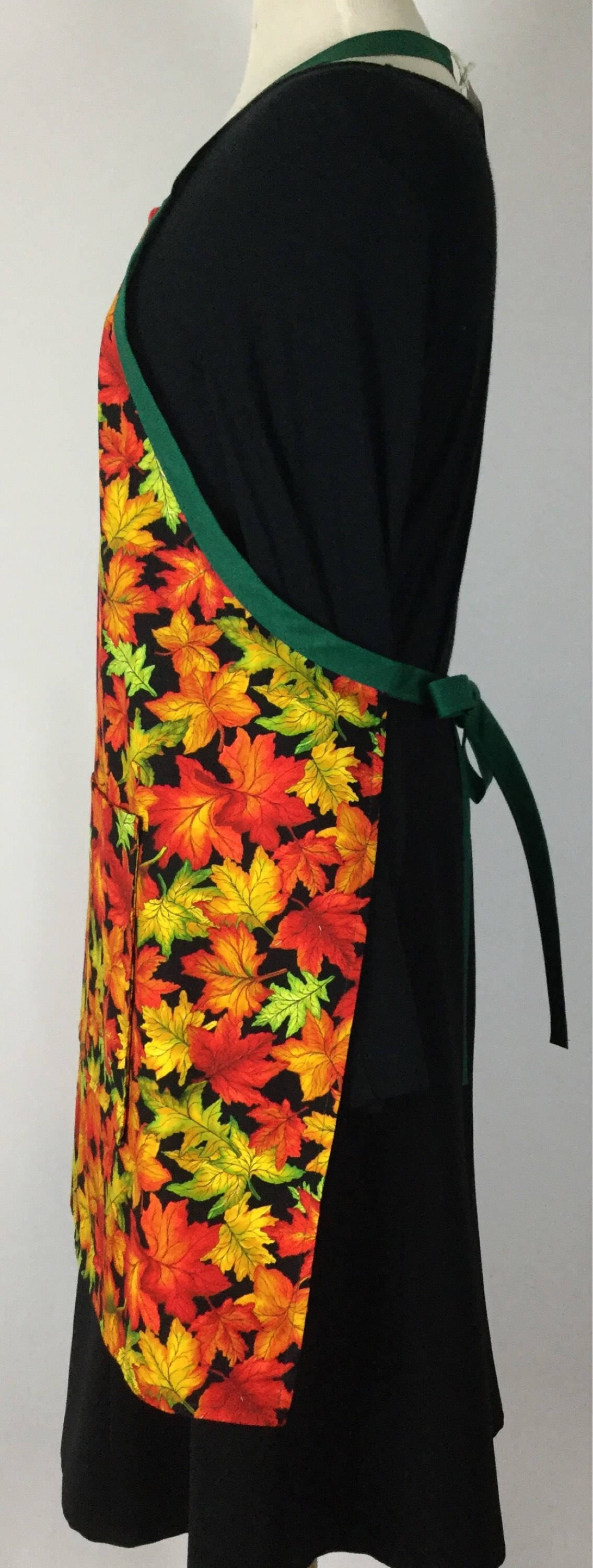 Fall Foliage Reversible Full Apron, Gourmet Gift, Adult Apron With ...