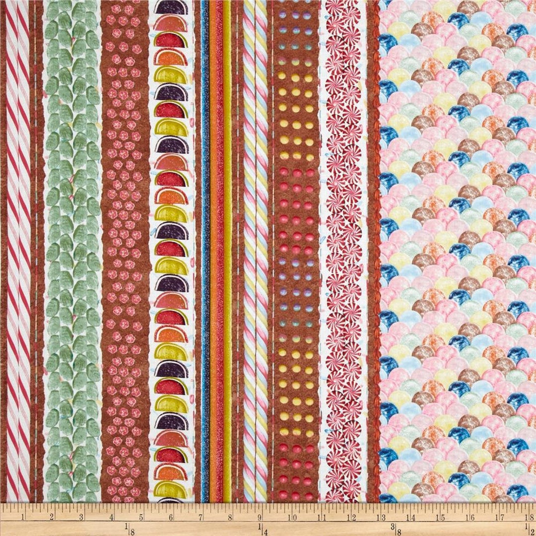 Confectionary Stripe, Candy Fabric, Michael Miller DC5220-CONF-D, 100% ...