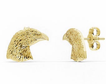 golden eagle head studs
