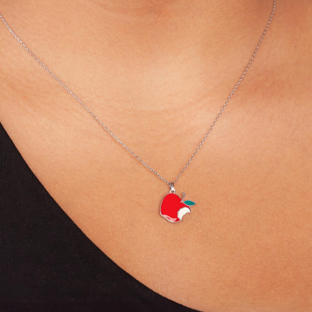 Apple Gold Pendant, 8K, 10K, 14K, 18K Solid Gold Pendant Necklace ...
