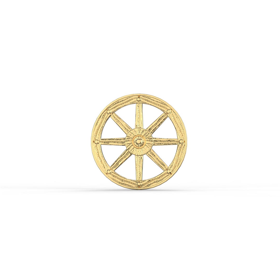 Wheel Gold Pendant, Wheel Gold Necklace, 14K, 18K Gold Pendant Necklace ...