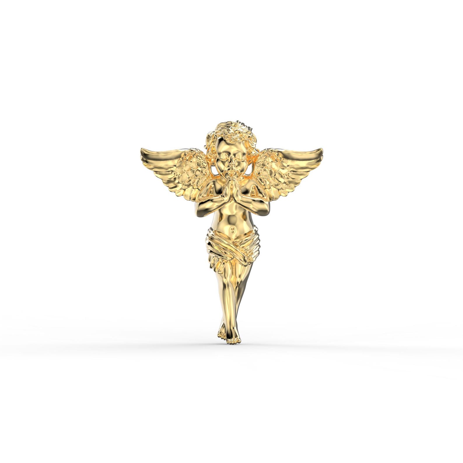 Angel Gold Pendant, Angel Gold Necklace, 14K, 18K Gold Pendant Necklace ...