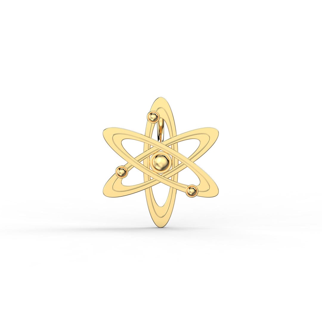Atomic Gold Pendant, Atomic Gold Necklace, 14K, 18K Gold Pendant ...