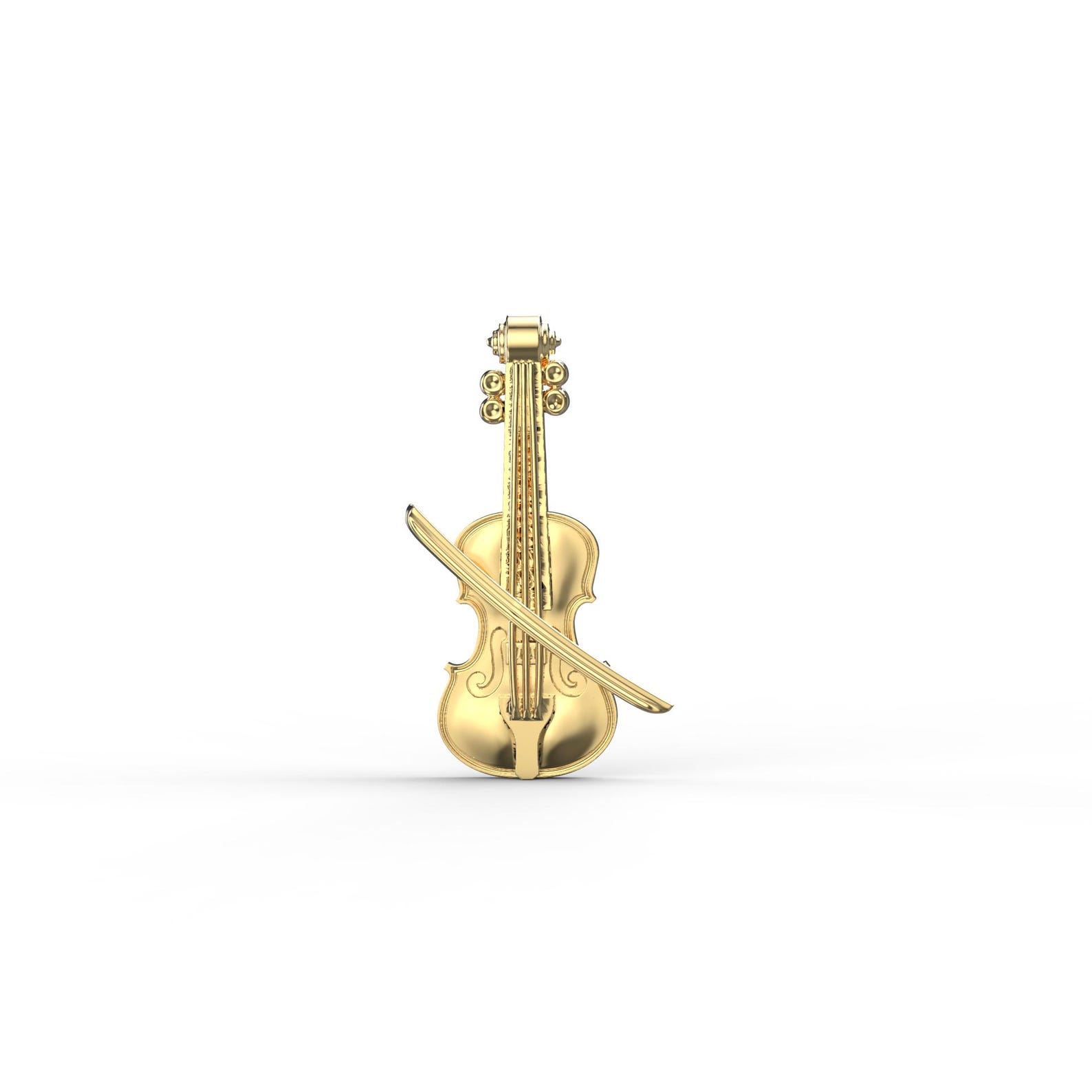 Violin Gold Pendant, Violin Gold Necklace, 14K, 18K Gold Pendant ...